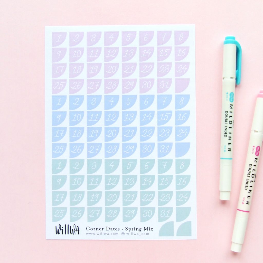 Corner Dates - Spring Colors - Willwa